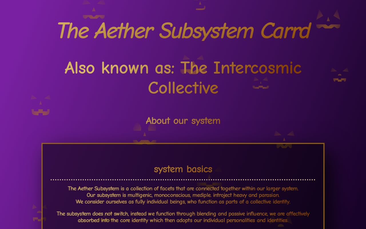 Aether Subsystem Carrd